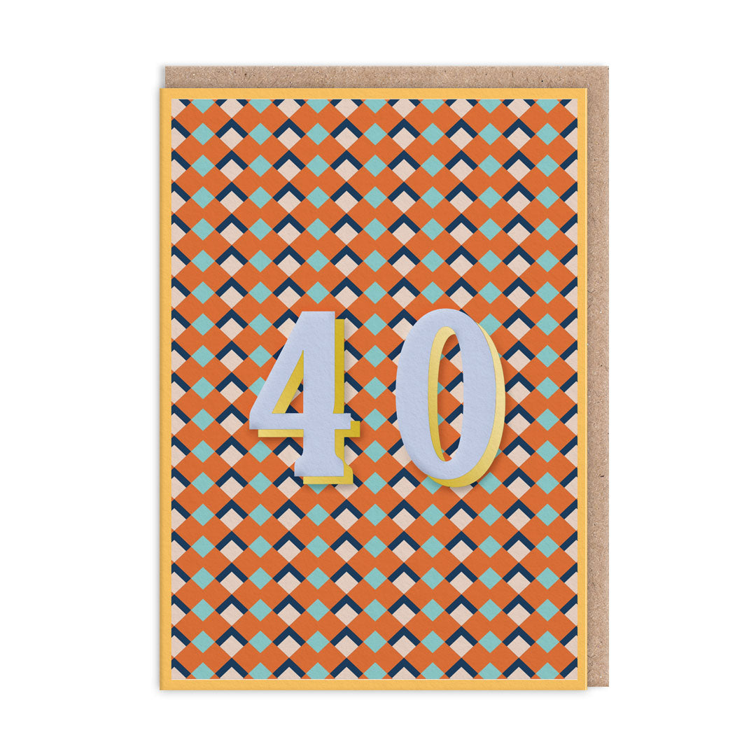 40 Geometric Birthday Card (12770) – Ohh Deer Wholesale
